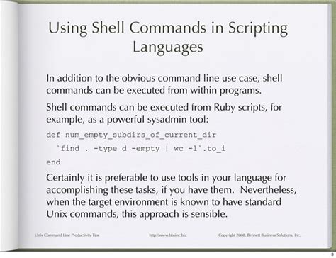 Unix Command Line Productivity Tips Ppt