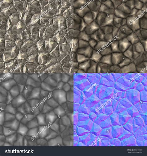 Rocks Seamless Generated Texture Diffuse Bump Stock Illustration