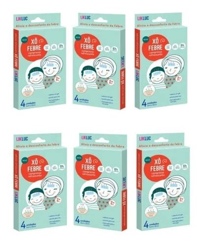 Kit 6 Cxs Xô Febre Adesivos Gel Alívio Da Febre Bebê Criança Frete Grátis