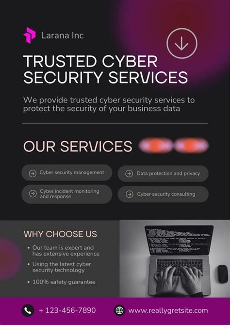 Design Free Customizable Cyber Security Poster Canva