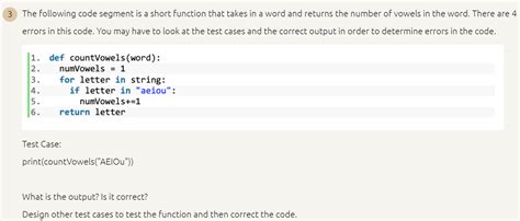 Solved The Following Code Segment Is A Short Function That