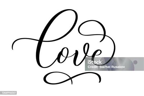Love Continuous Lettering Line Script Cursive Inscription For Poster