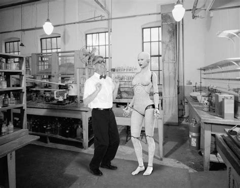 Funny Scientist Nerd Robot Love Sex Stock Image Image Of Nerd Technology 135833473