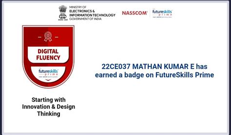 Mathan Kumar On Linkedin Completed Starting With Innovation And Design Thinking Course On Nasscom