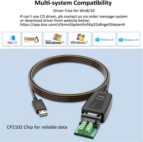 Dtech Usb To Rs485 Rs422 R232 Serial Adapter With Breakout Board Led Lights Supports Dc5v For