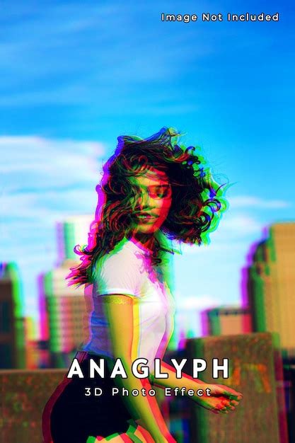 Premium Psd 3d Anaglyph Photo Mockup Template