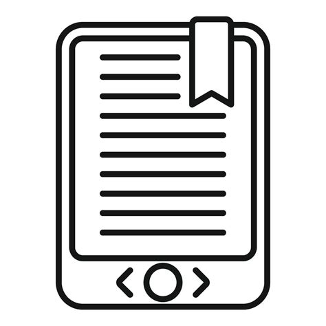 Ebook Device With Bookmark Icon Outline Digital Reading 43545397 Vector Art At Vecteezy