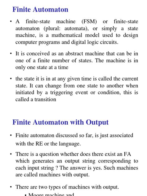 Moore And Mearly Machine Pdf Models Of Computation Theory Of