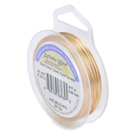 Artistic Wire® 26 Gauge Silver Plated Gold Colored Copper Wire Michaels