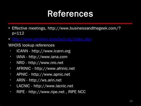 Reconnaissance Open Security Training