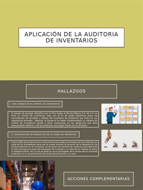 Aplicación De La Auditoria De Inventarios Pdf