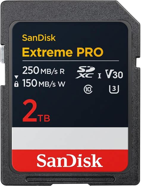 Amazon Com SanDisk 2TB Extreme PRO SDXC UHS I Memory Card Up To 250MBs C10 U3 V30 4K UHD