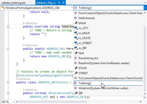 Using Oracle User Defined Types With Net And Visual Studio