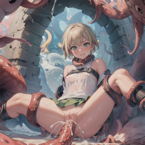 Rule 34 Ai Generated Blonde Hair Miniskirt No Panties Shirt Tentacle