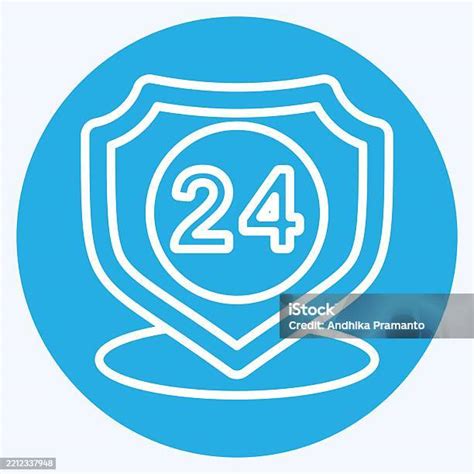 아이콘 24 시간 보안 홈 시큐리티 기호와 관련이 있습니다 파란 눈 스타일 24 시간 영업 표시에 대한 스톡 벡터 아트 및 기타 이미지 24 시간 영업 표시 가상현실