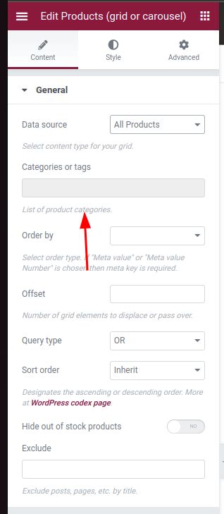 🐞 Bug Report Categories Or Tags Grayed Out On Product Widget · Issue