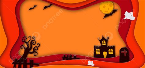 할로윈 성 오렌지 종이 컷 배경 할로윈 핼러윈 성 배경 일러스트 및 사진 무료 다운로드 Pngtree