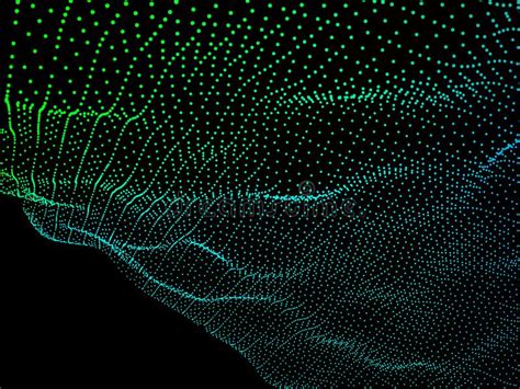 Abstract Blue Green Background Wavy Structure With Shiny Dots Stock Vector Illustration Of