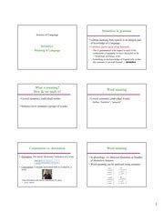 Semantics Lecture Slides Semantics In Grammar Science Of Language Semantics Meaning In