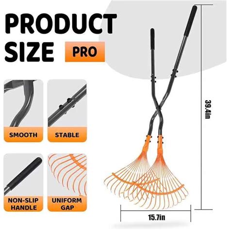 Leaf Grabber Rake With Long Handlemetal Leaves Global Ubuy