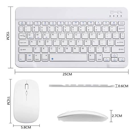 Ultra Slim Bluetooth Keyboard And Mouse Combo Rechargeable White