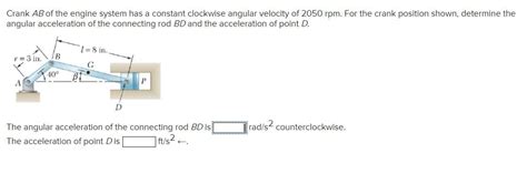 Crank Ab Of The Engine System Has A Constant