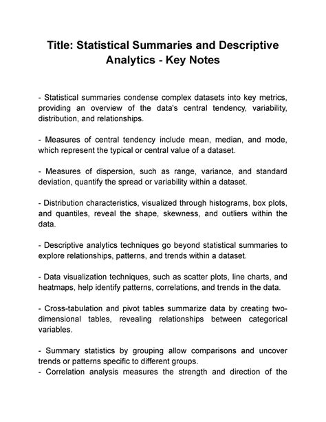 Chapter 3 Exploratory Data Analysis Part 3 Title Statistical