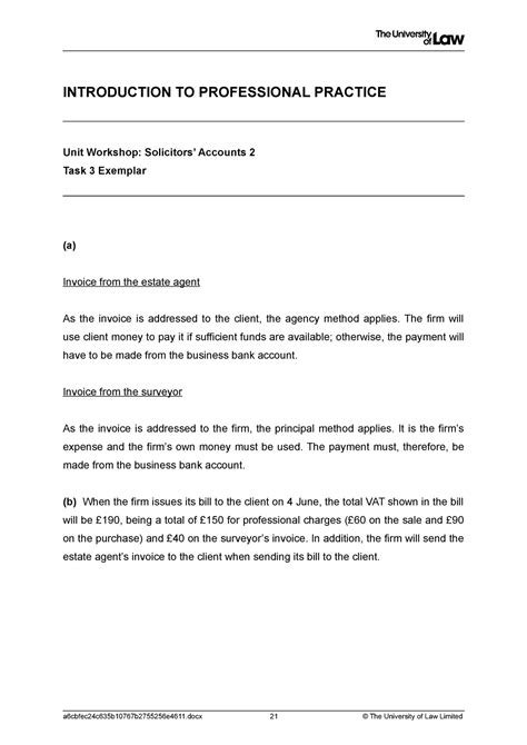 IPP Ws Solicitors Accounts Task 03 Exemplar Studocu