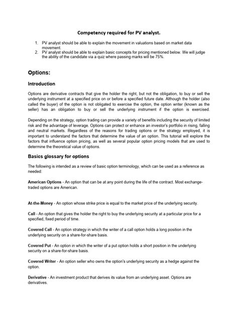 Basic Product Knowledge Pdf Greeks Finance Option Finance