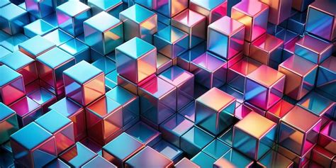 Design Of Abstract Cubes Premium AI Generated Image