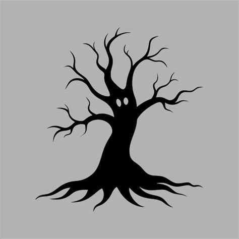 Premium Vector Eerie Ghost Tree With Spectral Roots Emerging From A Foggy Swamp