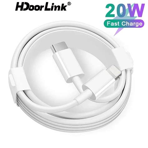 HdoorLink PD W Type C Fast Charging Cable USB C To IOS Charger Cables USB A Data Cord M M