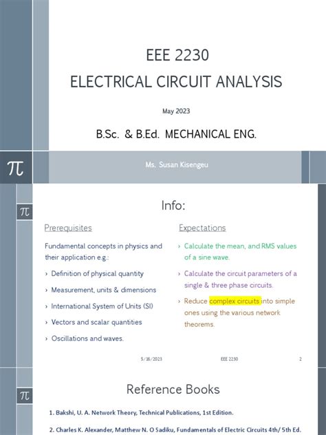 Lecture 1 Introduction And Course Outline Pdf Electrical Network