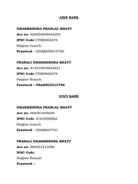 Bank Statement Password Pdf
