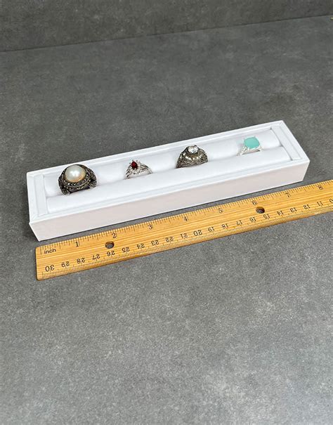 Drg6903 White Leatherette Ring Slot Display 7 34 Fdj Tool