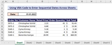 How To Enter Sequential Dates Across Multiple Sheets In Excel