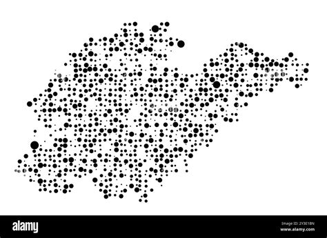 Symbol Map Of The Province Shandong Peoples Republic Of China Showing The Territory With A