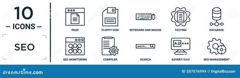 Compiler Outline Icon Isolated Line Vector Illustration From