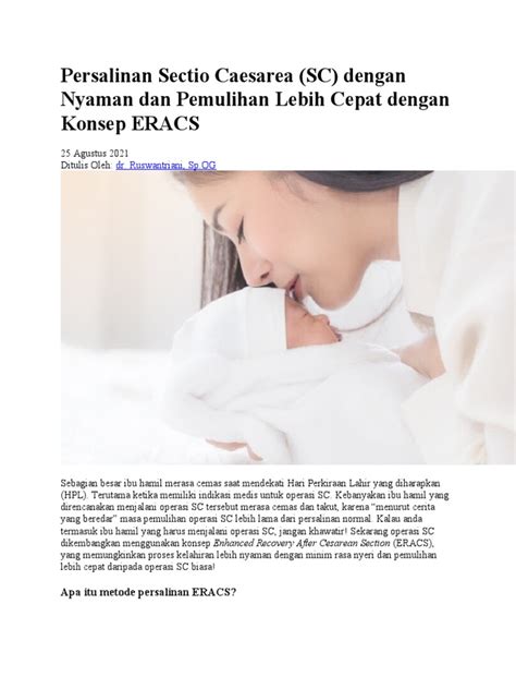 Persalinan Sc Nyaman Dengan Eracs Pdf