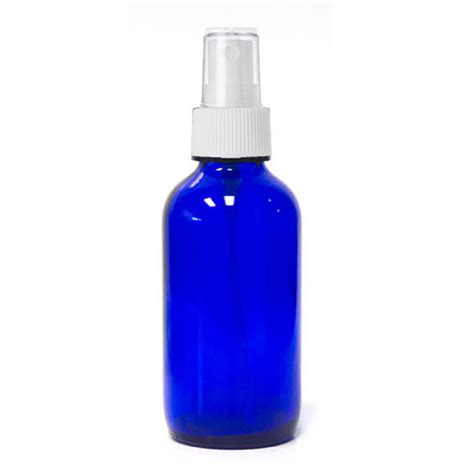 4 Oz Cobalt Blue Bottle With White Fine Mist Sprayer