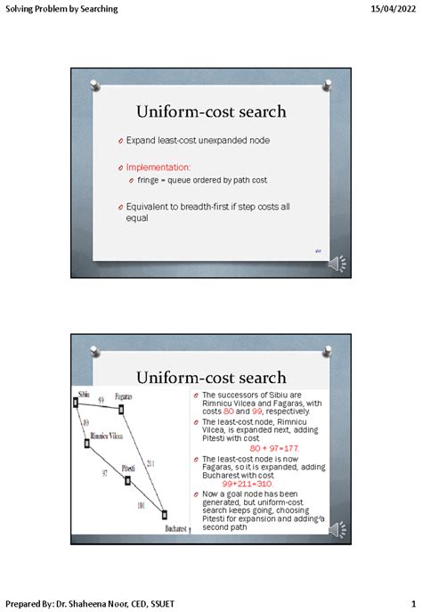 Chapter 3 Solving Problem By Searching Part 2 Uniform Cost Search O Expand Least Cost