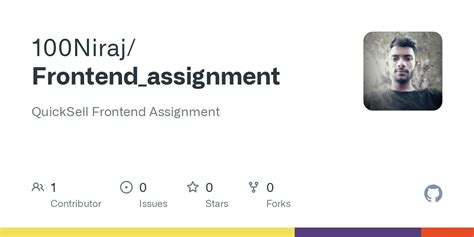 github 100niraj frontend assignment quicksell frontend assignment
