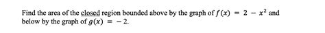 solved find the area of the closed region bounded above by
