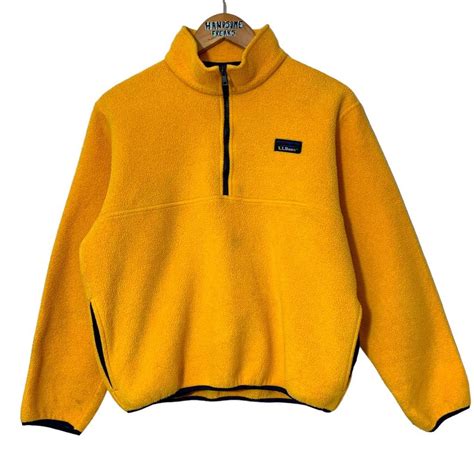 90s Vintage L L Bean Half Zip Fleece Pullover Depop