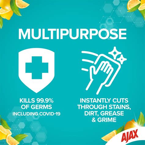 Ajax Disinfectant Multipurpose Lemon Trigger 500ml Woolworths