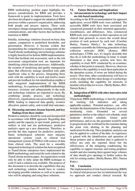 Overview Of Risk Based Monitoring In Clinical Trial Processes Pdf