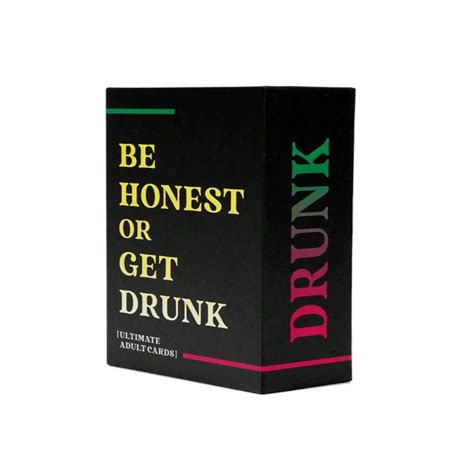 Be Honest Or Get Drunk Game Card Ultimate Adult Drinking Game For