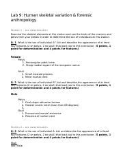 Lab Forensic Anthropology Docx Lab Human Skeletal Variation Forensic Anthropology