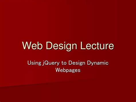 ppt web design lecture powerpoint presentation free download id
