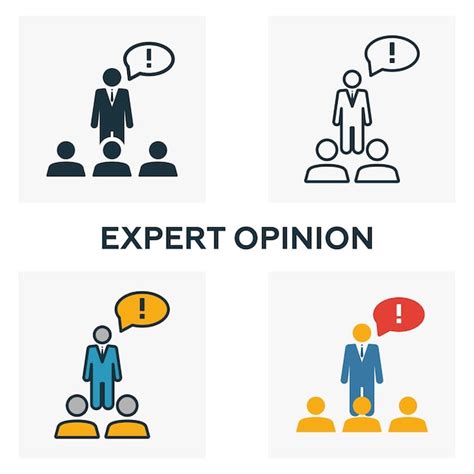 Premium Vector Expert Opinion Icon Set Four Elements In Diferent